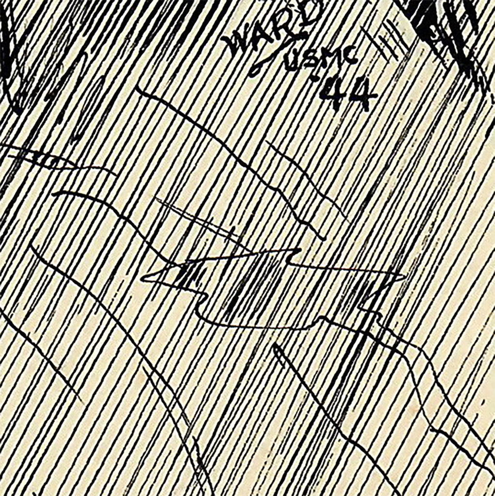 Original U.S. WWII USMC Hand Drawn Art Signed Ward 1944 - Corpsman Ren ...