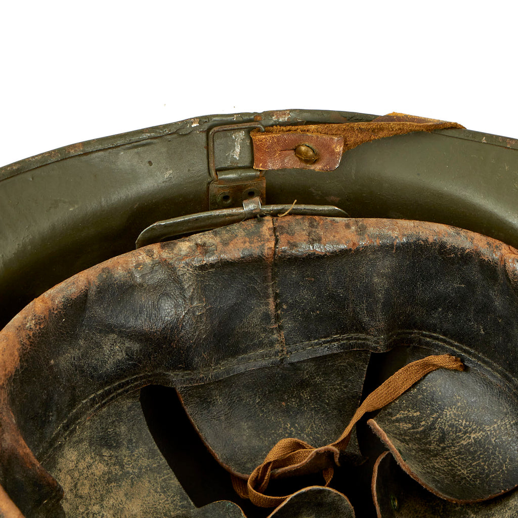 Original French WWII Complete Early M1926 Adrian Helmet with R.F. Infa ...