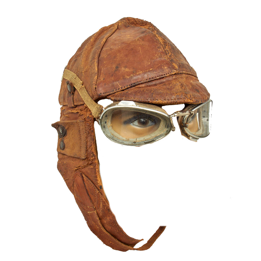 Original U.S. WWI Aero Squadron Leather Flying Helmet With French Flig ...