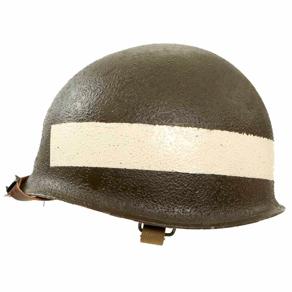 Original U.S. WWII MP Military Police M-1 Swivel Bale Helmet - 1944 Pr ...