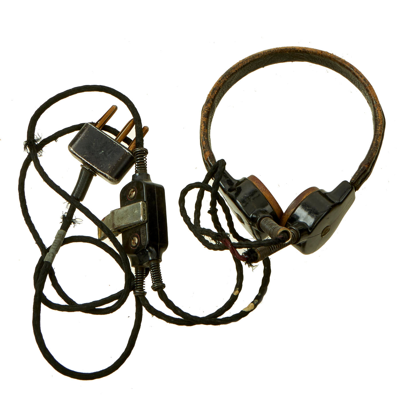 Original German WWII Panzer Armored Vehicle Headset with Throat Mic an ...