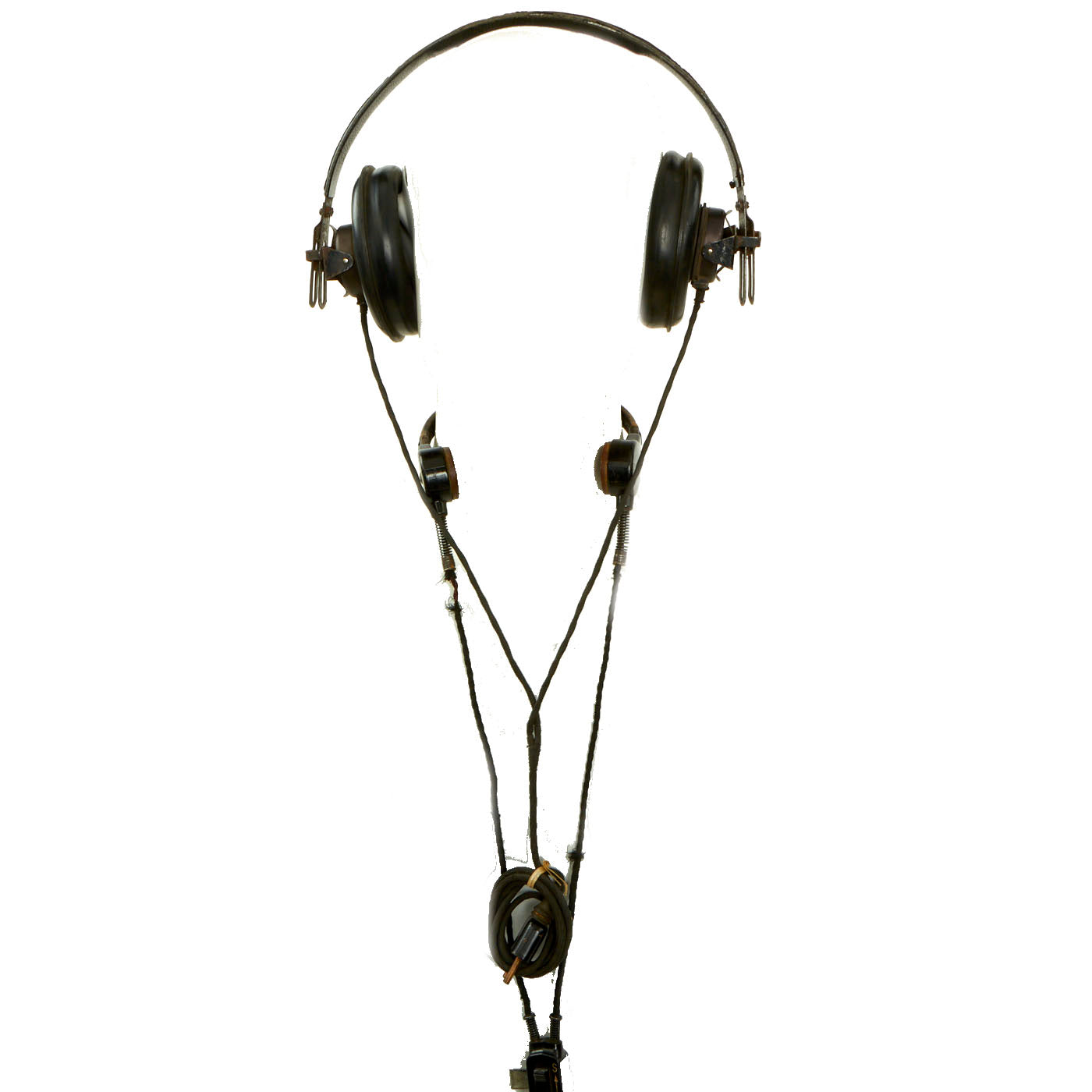 Original German WWII Panzer Armored Vehicle Headset with Throat Mic an ...