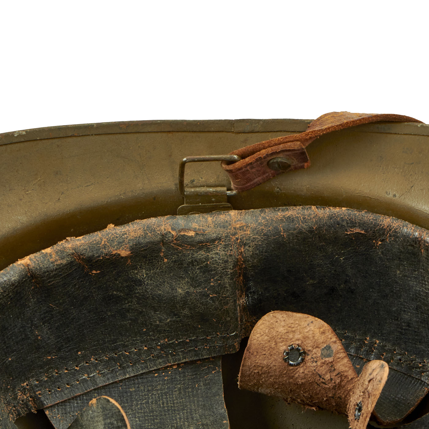 Original French WWII Complete M1926 Adrian Helmet with R.F. Infantry B ...