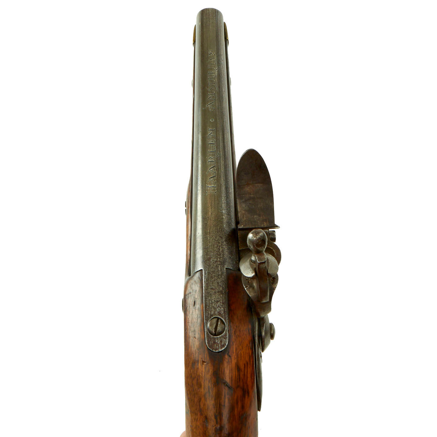 Original Dutch Napoleonic Flintlock Naval Pistol marked HAARLEM and AM ...