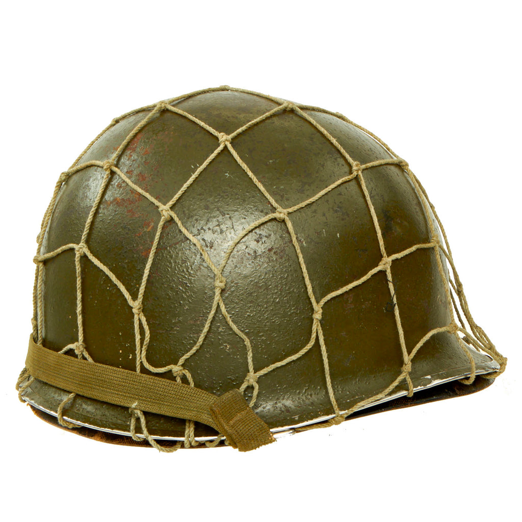 Original WWII U.S Army M1 Helmet with Officer’s Invasion Stripe Leader ...