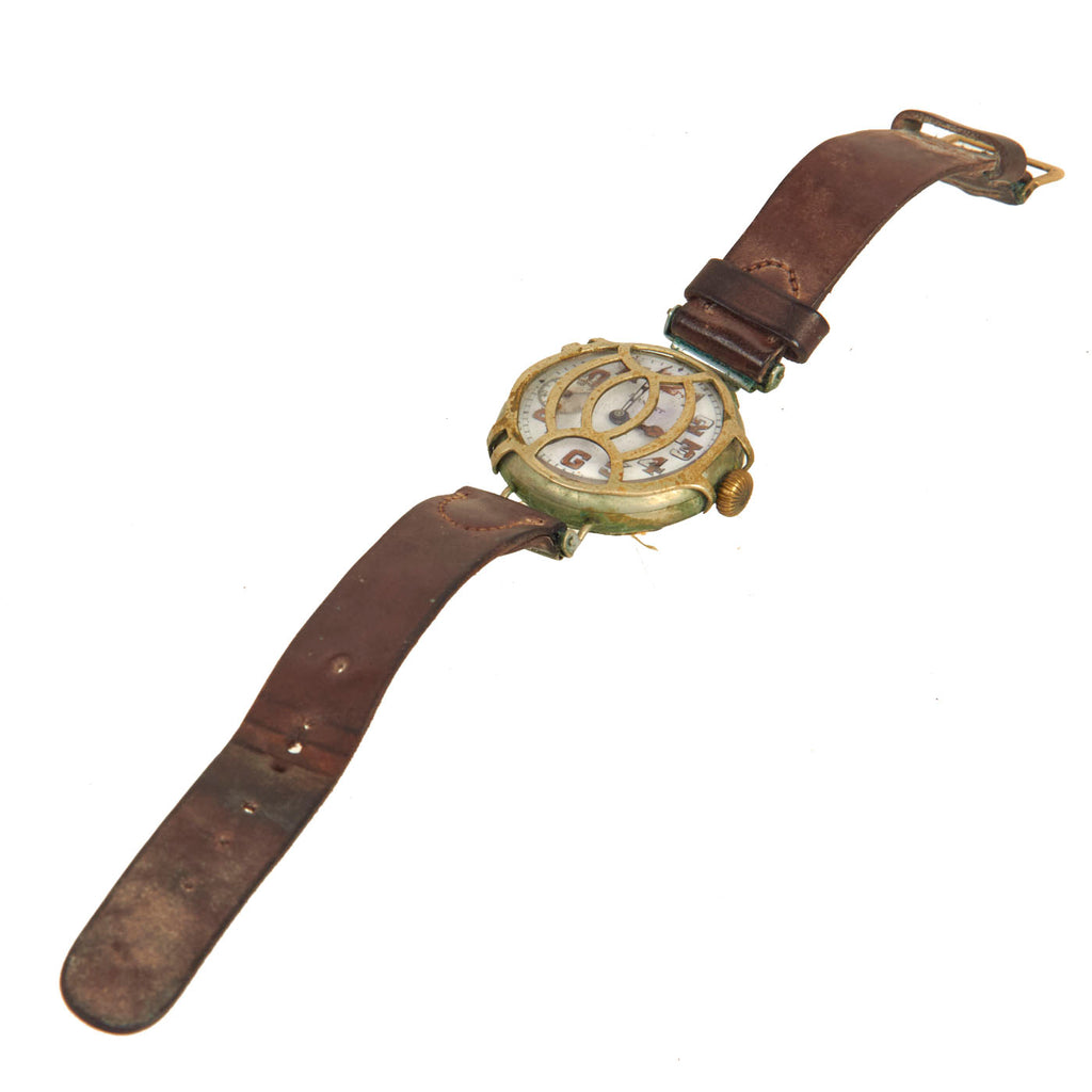 Original U.S. WWI Swiss Made Lancet Trench Watch With Shrapnel Cage an ...