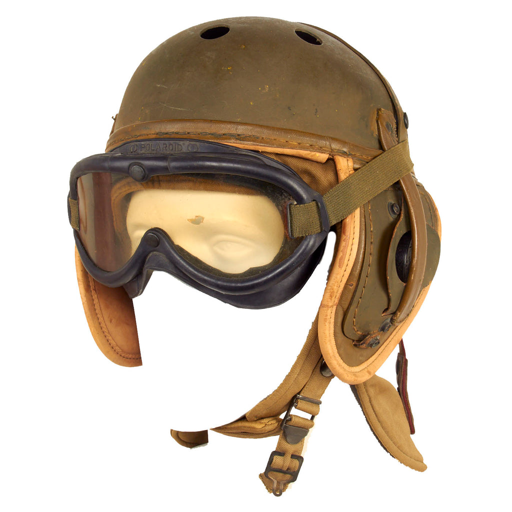 Original U.S. WWII M38 Tanker Helmet by Rawlings With Type R-14 Earpho ...