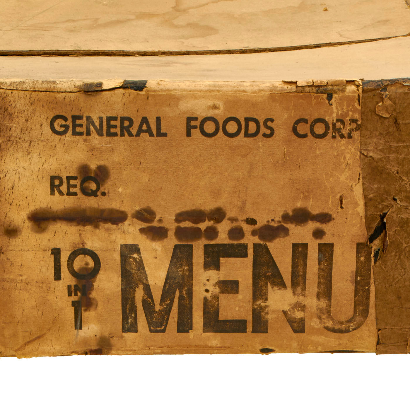 Original U.S. WWII Army 10-in-1 Ration Cardboard Crate Dated June 1944 ...
