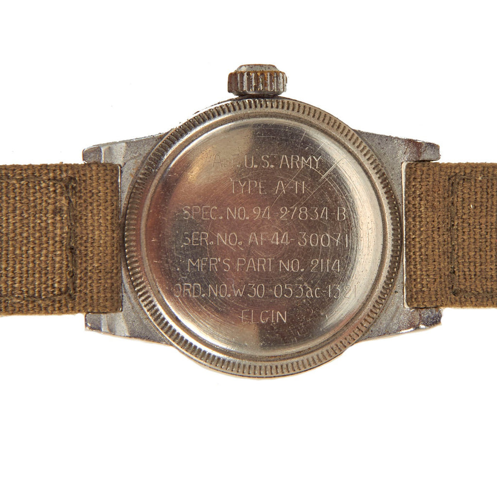 Original U.S. WWII 1944 Type A-11 USAAF Wrist Watch by Elgin - Fully F ...