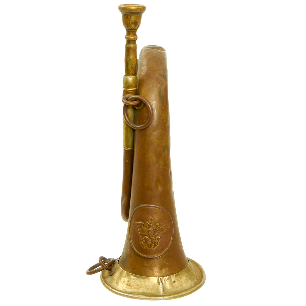Original Imperial German WWI Military Bugle Bearing Prussian Crest - c ...