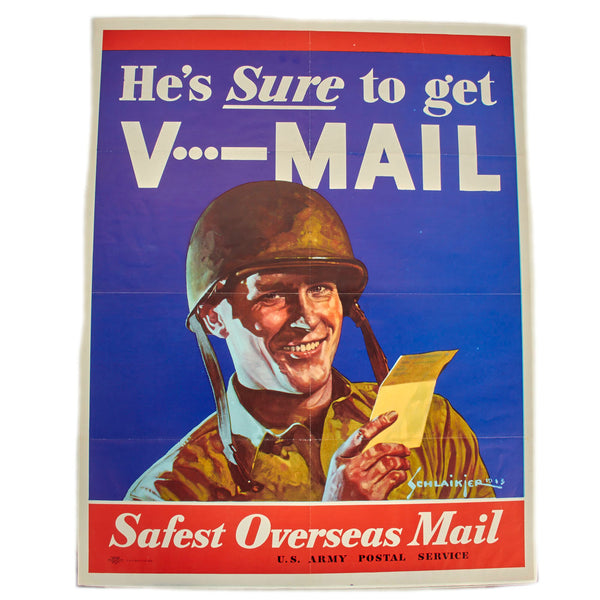 Original U.S. WWII Victory Mail US Army Postal Service Promotional Pos ...