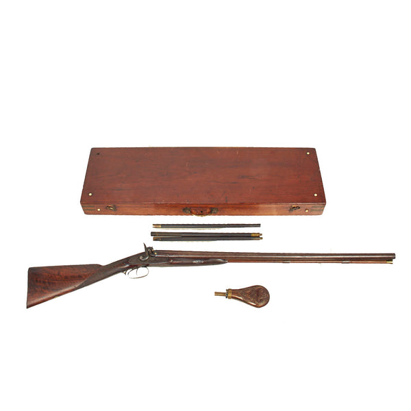 Original British Cased Double Barrel 12 bore Percussion Fouling Piece ...