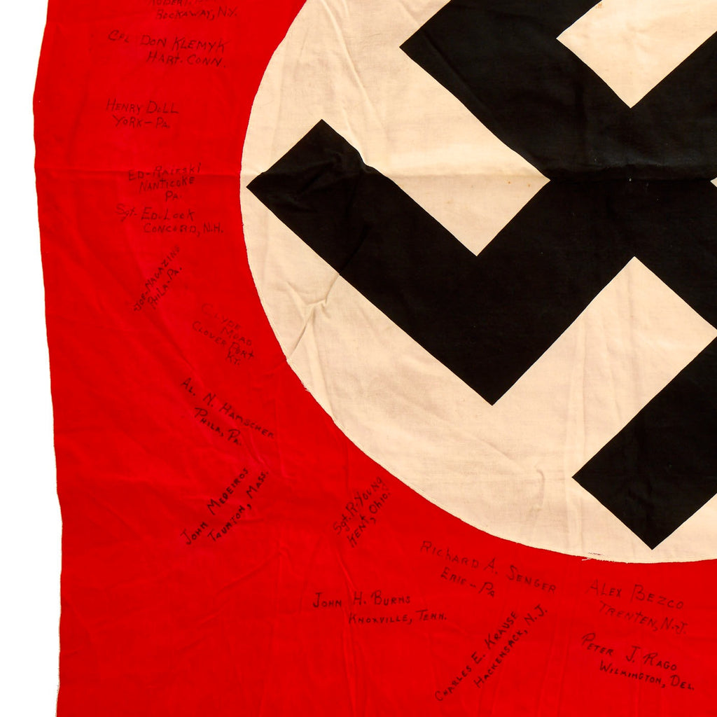 Original German WWII USGI Signed NSDAP Large National Flag Banner Cuto ...