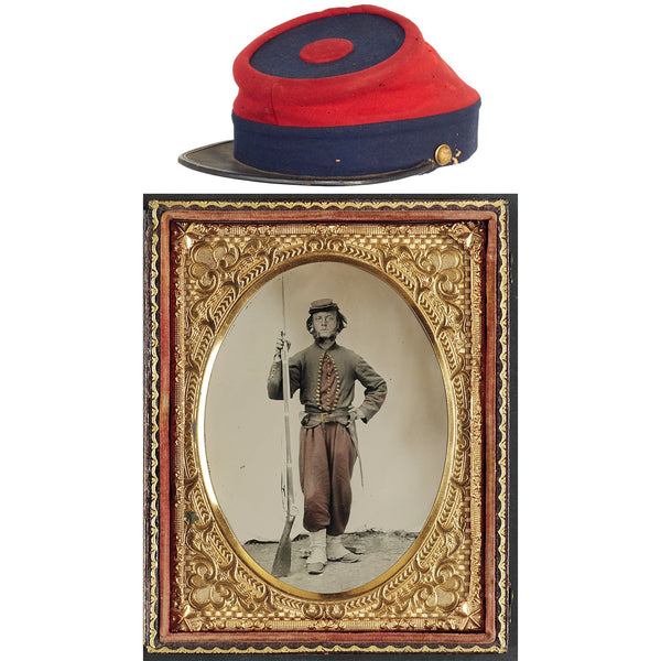 Original Civil War Union 14th Brooklyn “Red Legged Devils” Kepi with O ...