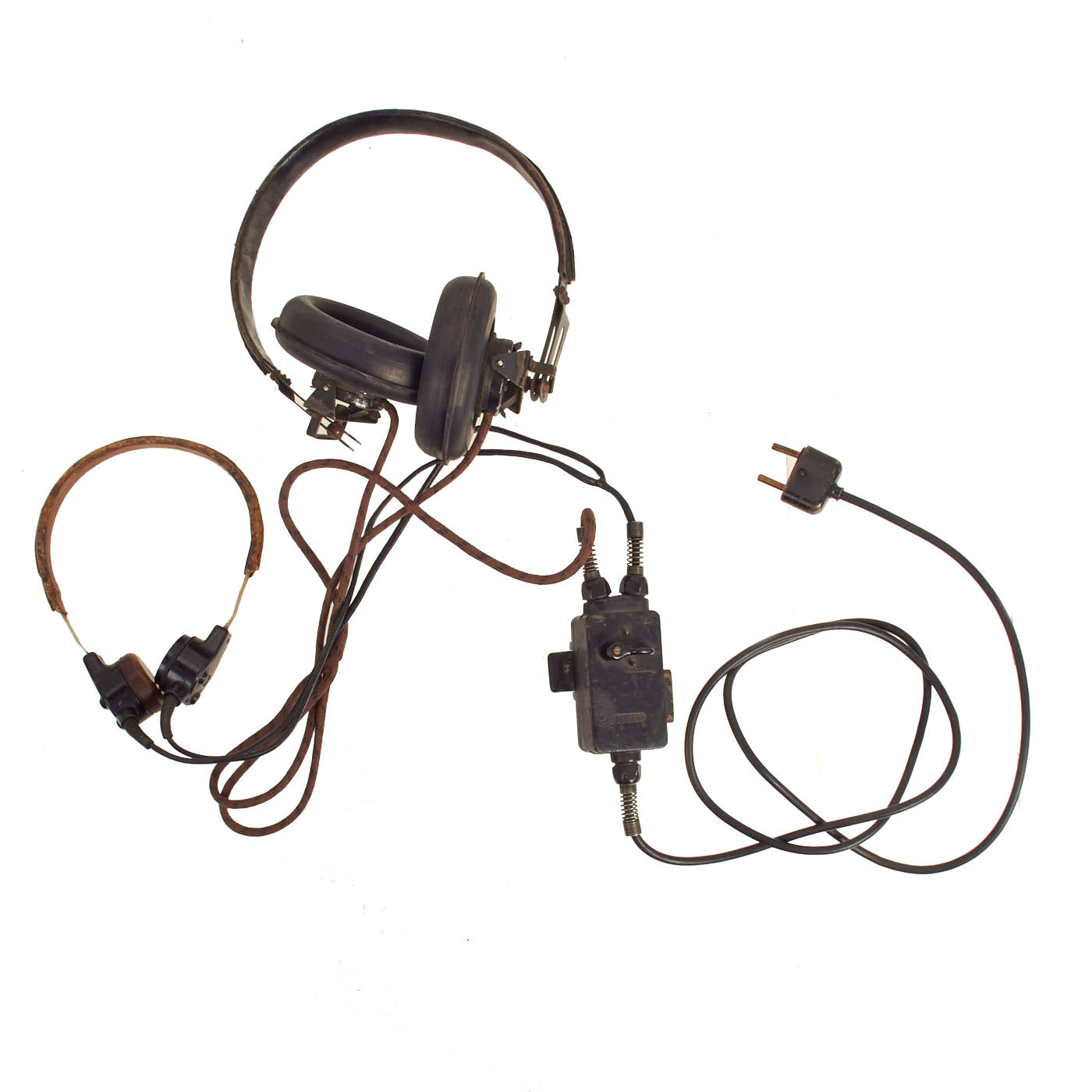 Original German WWII Panzer Armored Vehicle Model B Headset with Throa ...