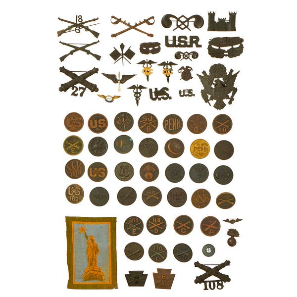 Original U.S. WWI to Post War Large US Army Type 1 & 2 Collar Discs an ...