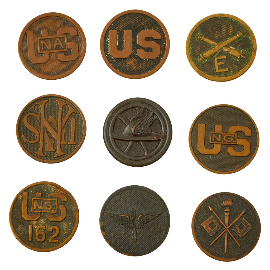 Original U.S. WWI to Post War Large US Army Type 1 & 2 Collar Discs an ...