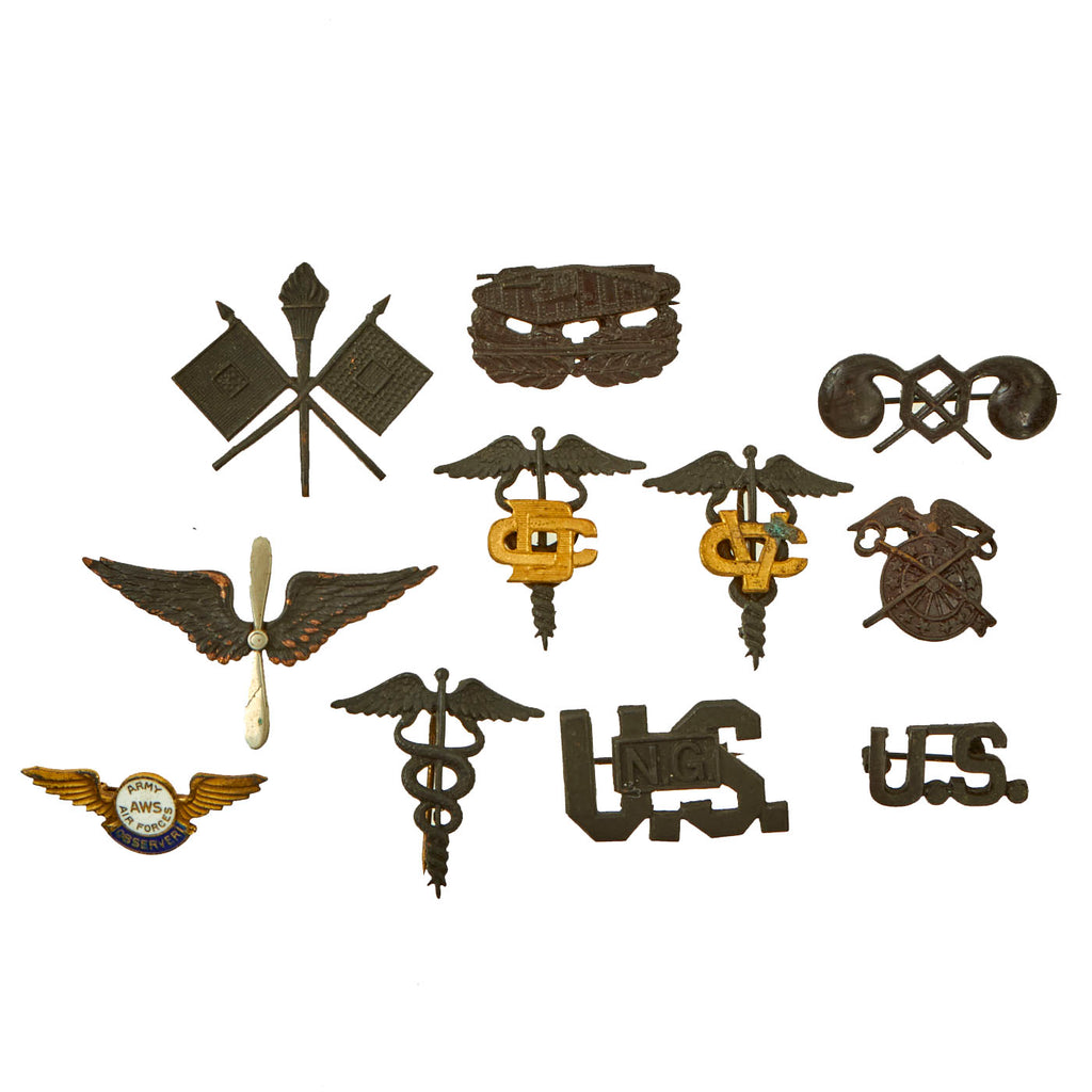 Original U.S. WWI to Post War Large US Army Type 1 & 2 Collar Discs an ...