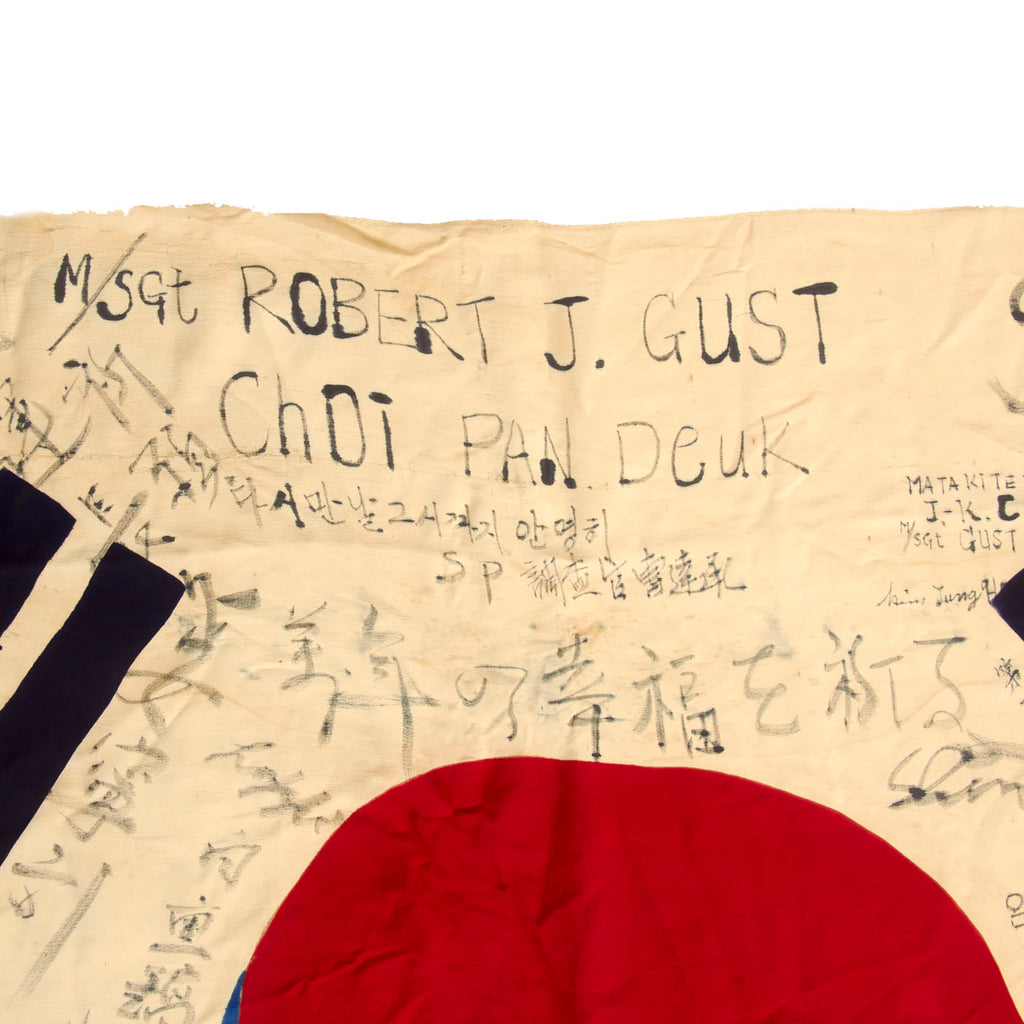 Original U.S. Korean War Era South Korean Taegukgi Flag with Numerous ...