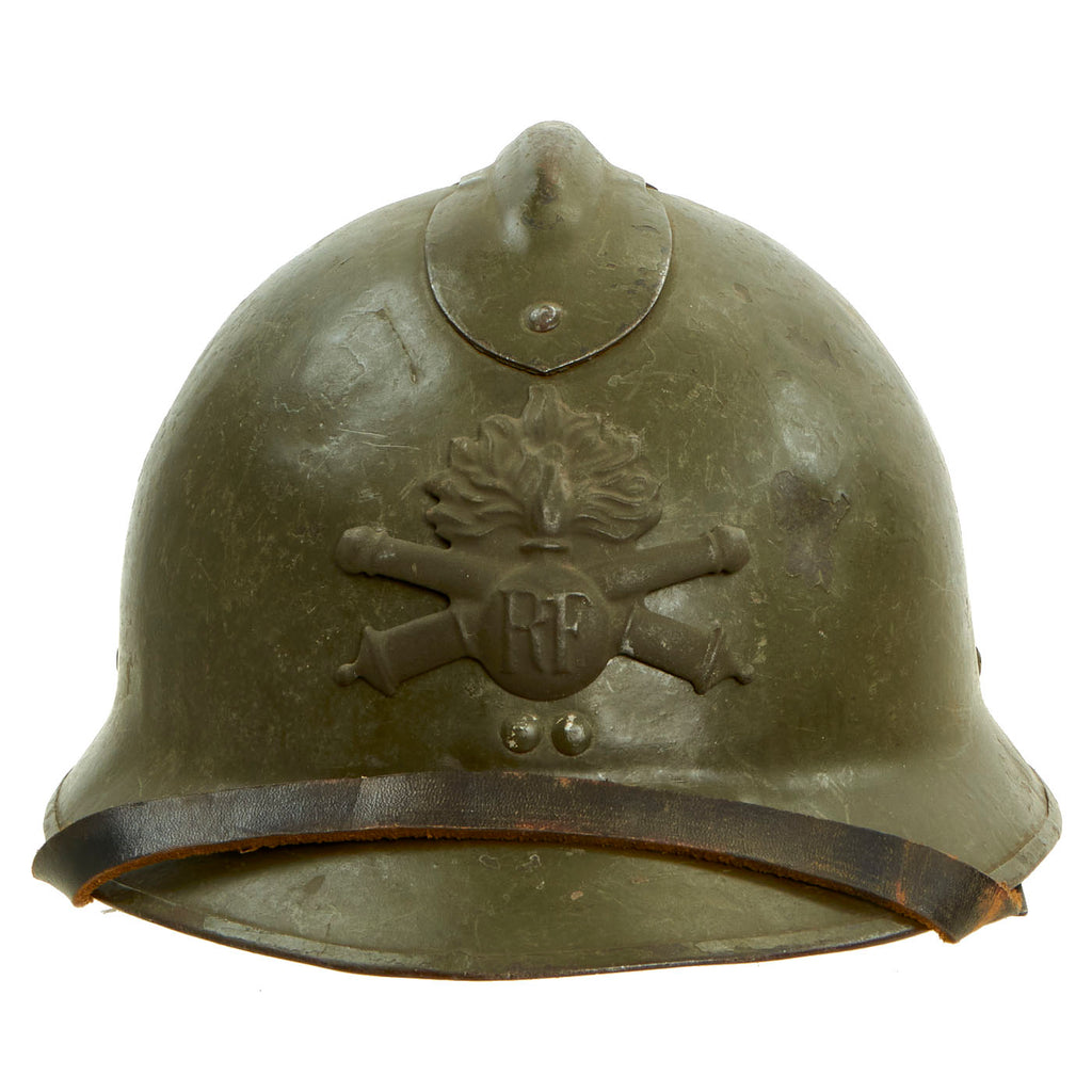 Original French WWII M1926 Adrian Artillery Helmet - Complete ...