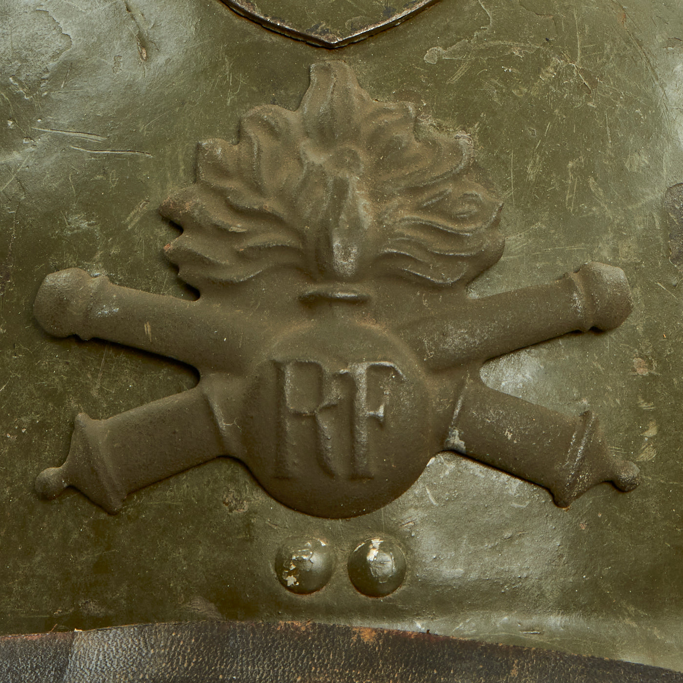 Original French WWII M1926 Adrian Artillery Helmet - Complete ...
