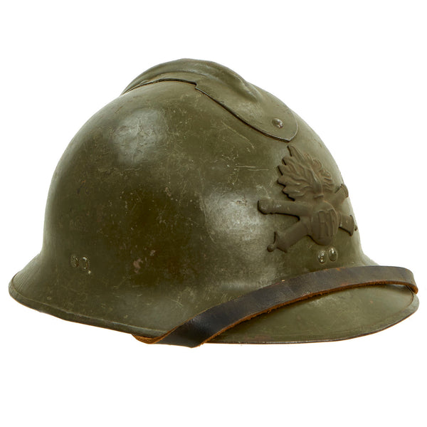 Original French WWII M1926 Adrian Artillery Helmet - Complete ...
