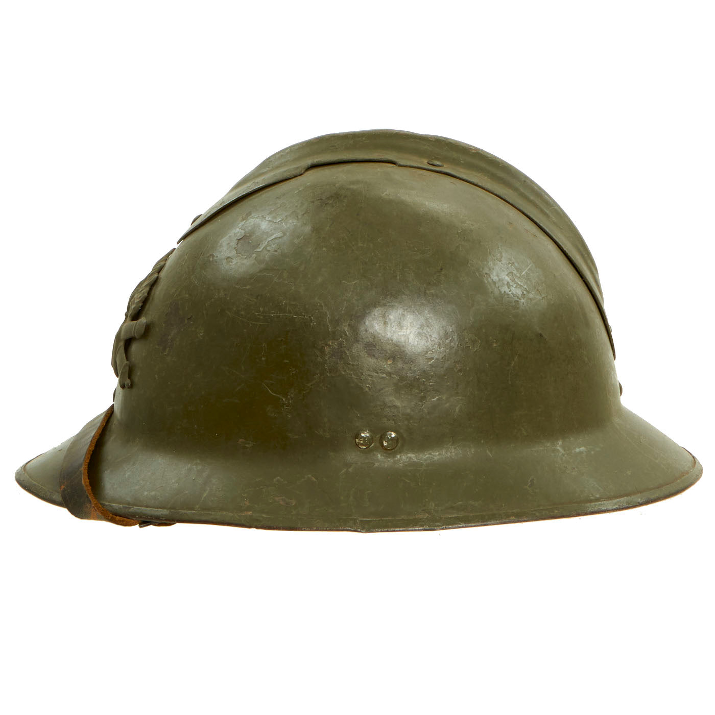 Original French WWII M1926 Adrian Artillery Helmet - Complete ...
