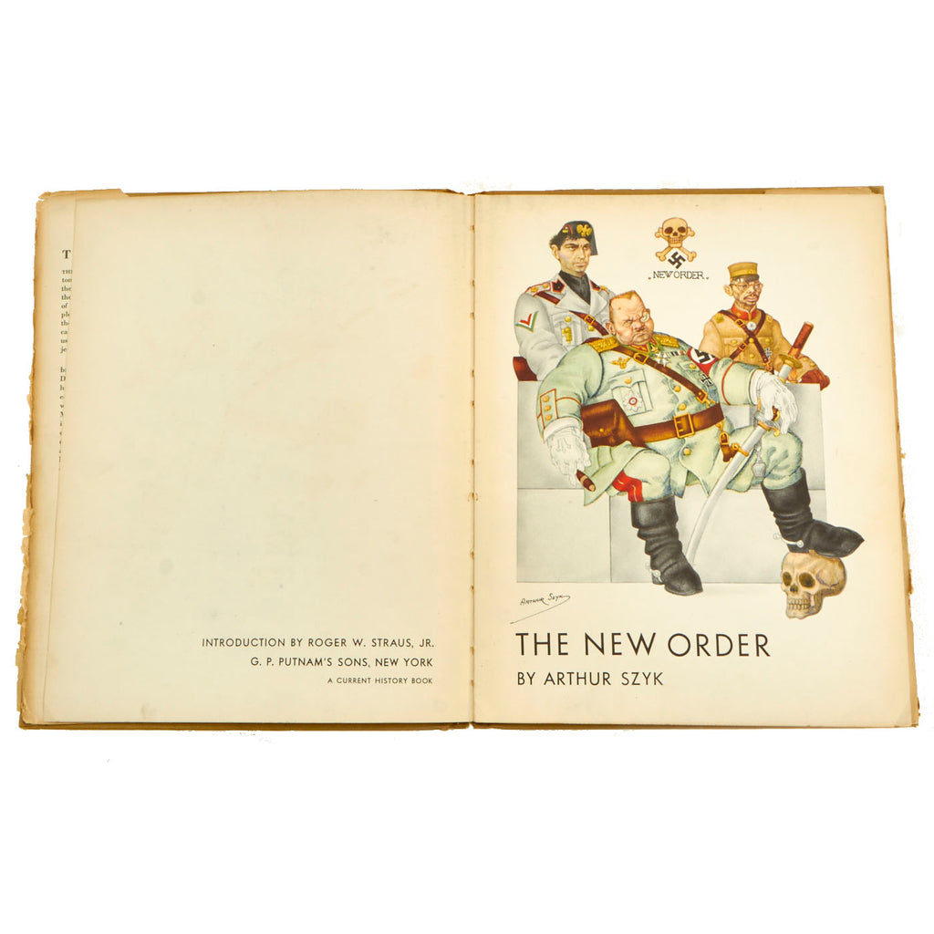 Original WWII Anti-Axis Political Cartoon Illustration Book By Polish ...