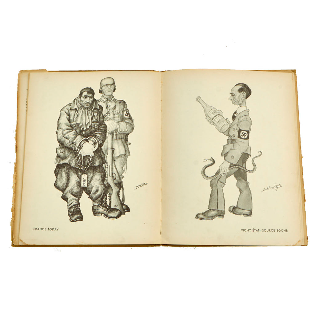 Original WWII Anti-Axis Political Cartoon Illustration Book By Polish ...