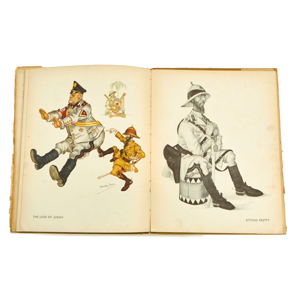Original WWII Anti-Axis Political Cartoon Illustration Book By Polish ...