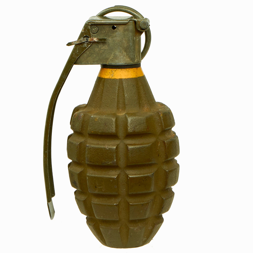 Original U.S. WWII Inert MkII Pineapple Grenade with Yellow Ring & Vie ...
