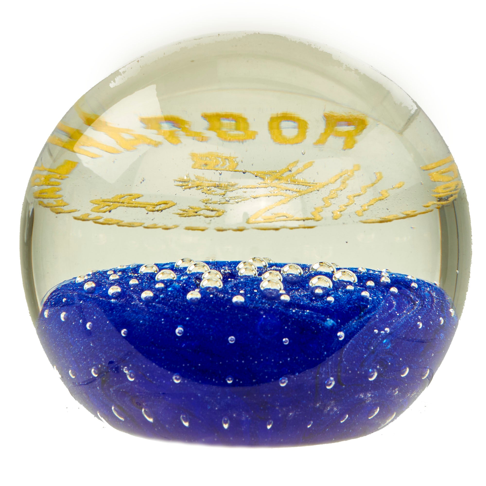 Original U.S. “Remember Pearl Harbor” 1 ½ Pound Glass Paperweight by t ...