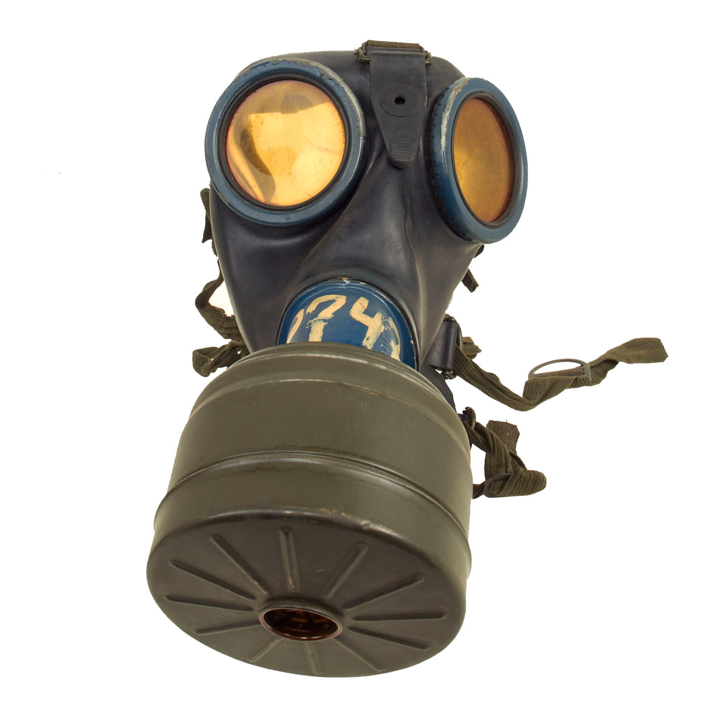 Original German WWII Named M38 Gas Mask in Size 1 with Filter & Canist ...