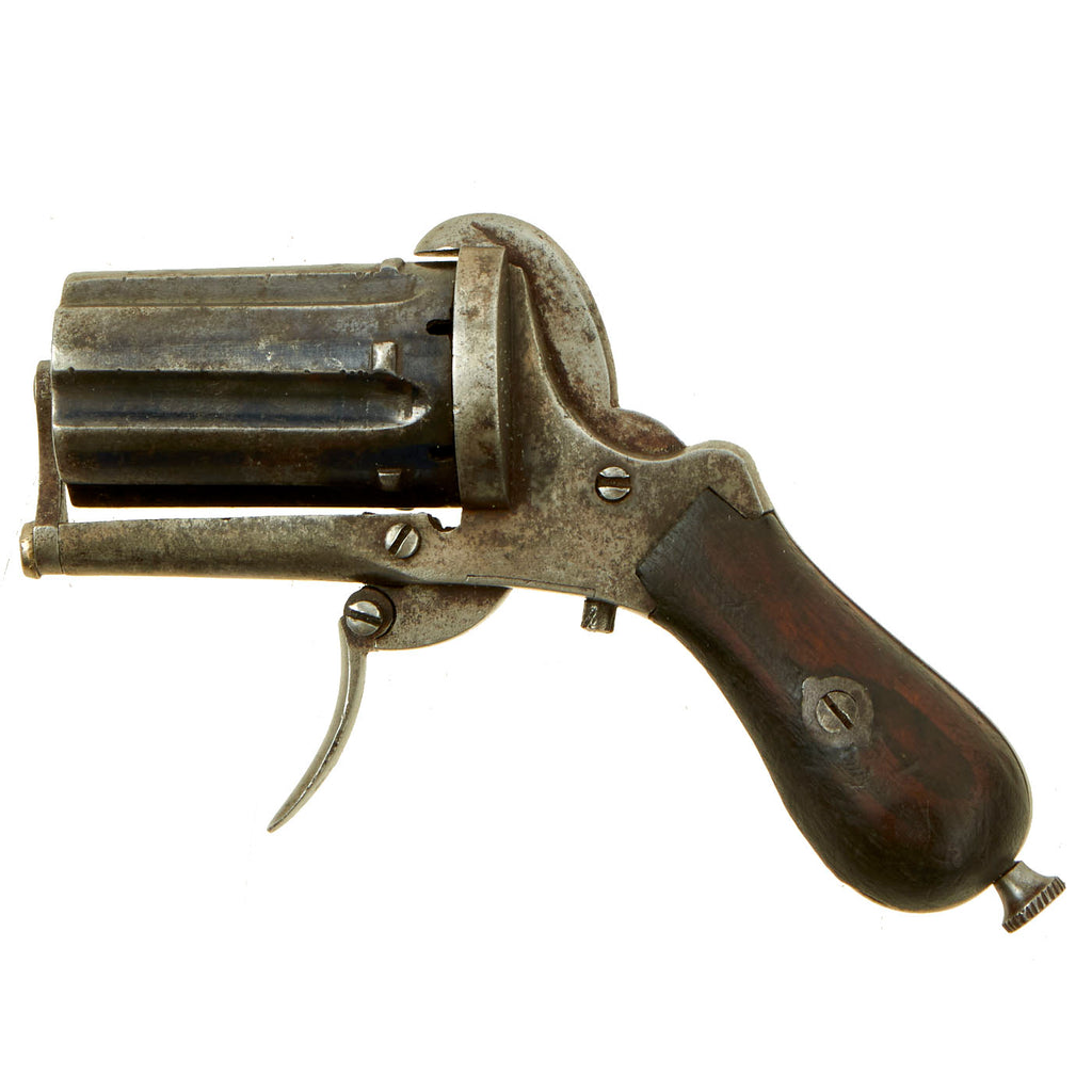 Original Belgian 7mm Pinfire Pocket Pepperbox Revolver with Ejector Ro ...