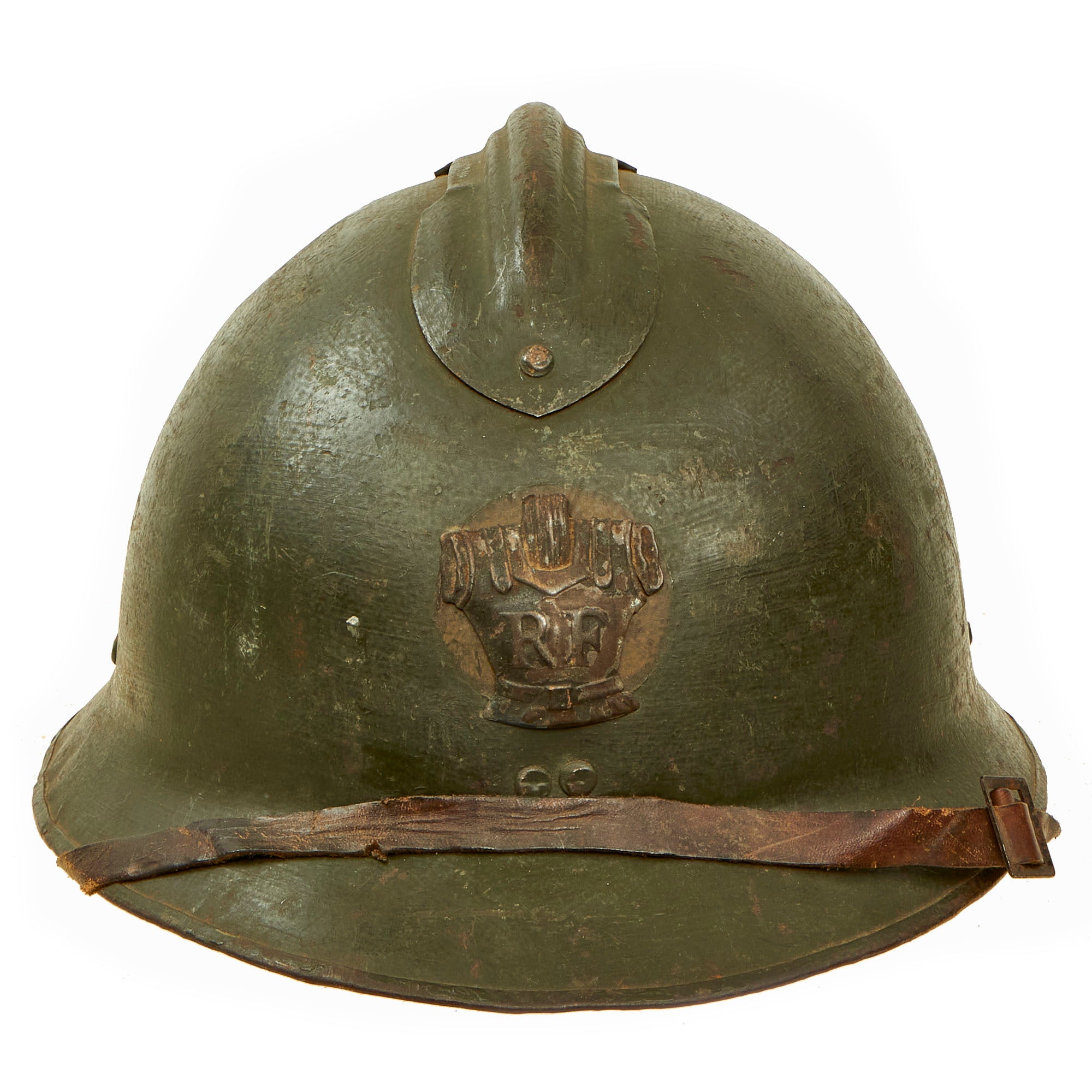 Original WWII French Complete Model 1926 Adrian Engineer Helmet with L ...