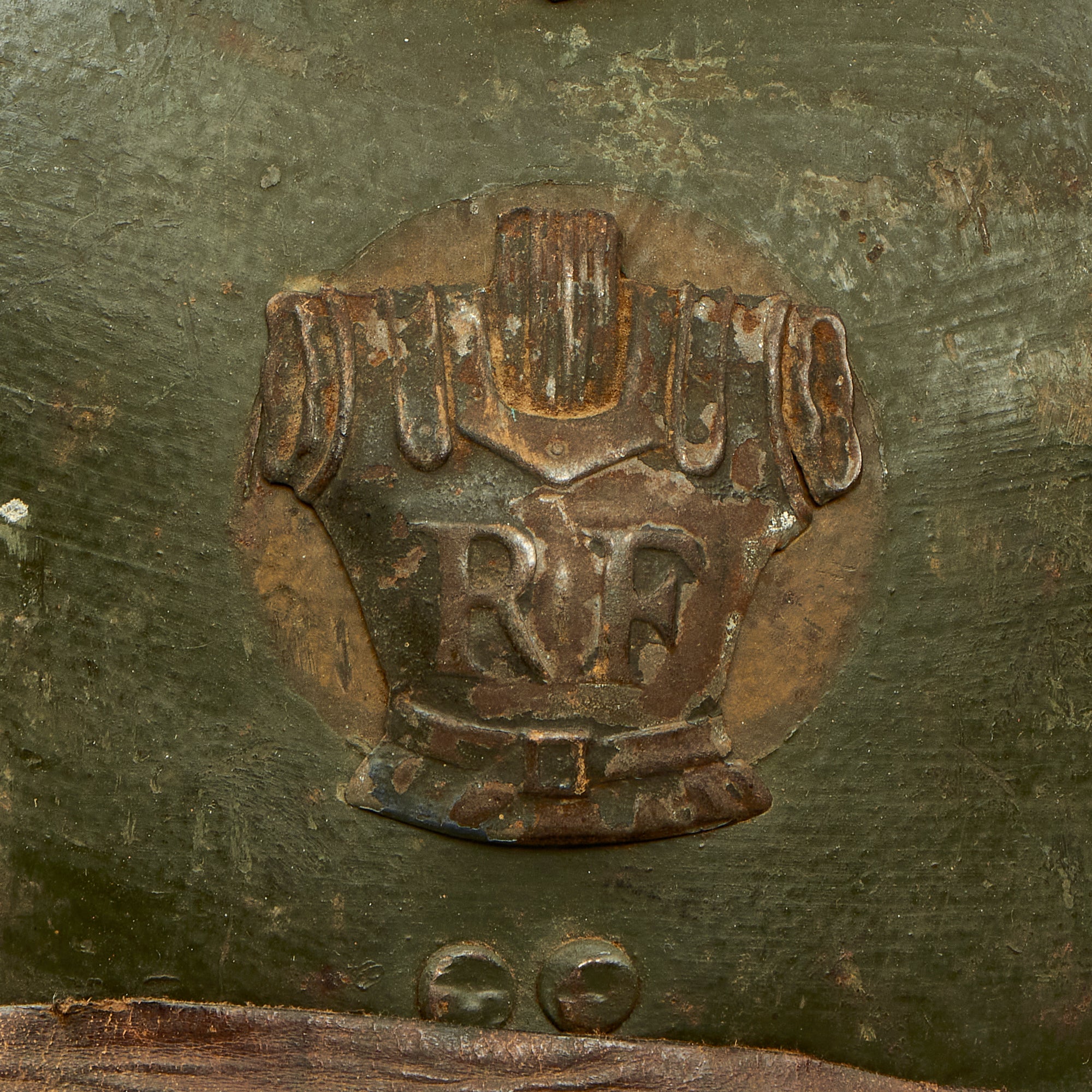 Original WWII French Complete Model 1926 Adrian Engineer Helmet with L ...