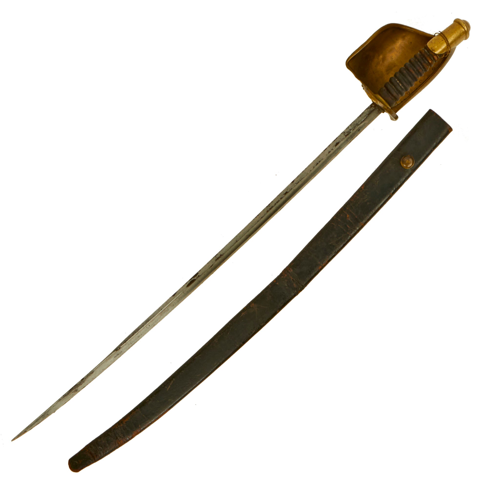 Original U.S. Civil War Rare Model 1860 Naval Cutlass with Correct Lea ...