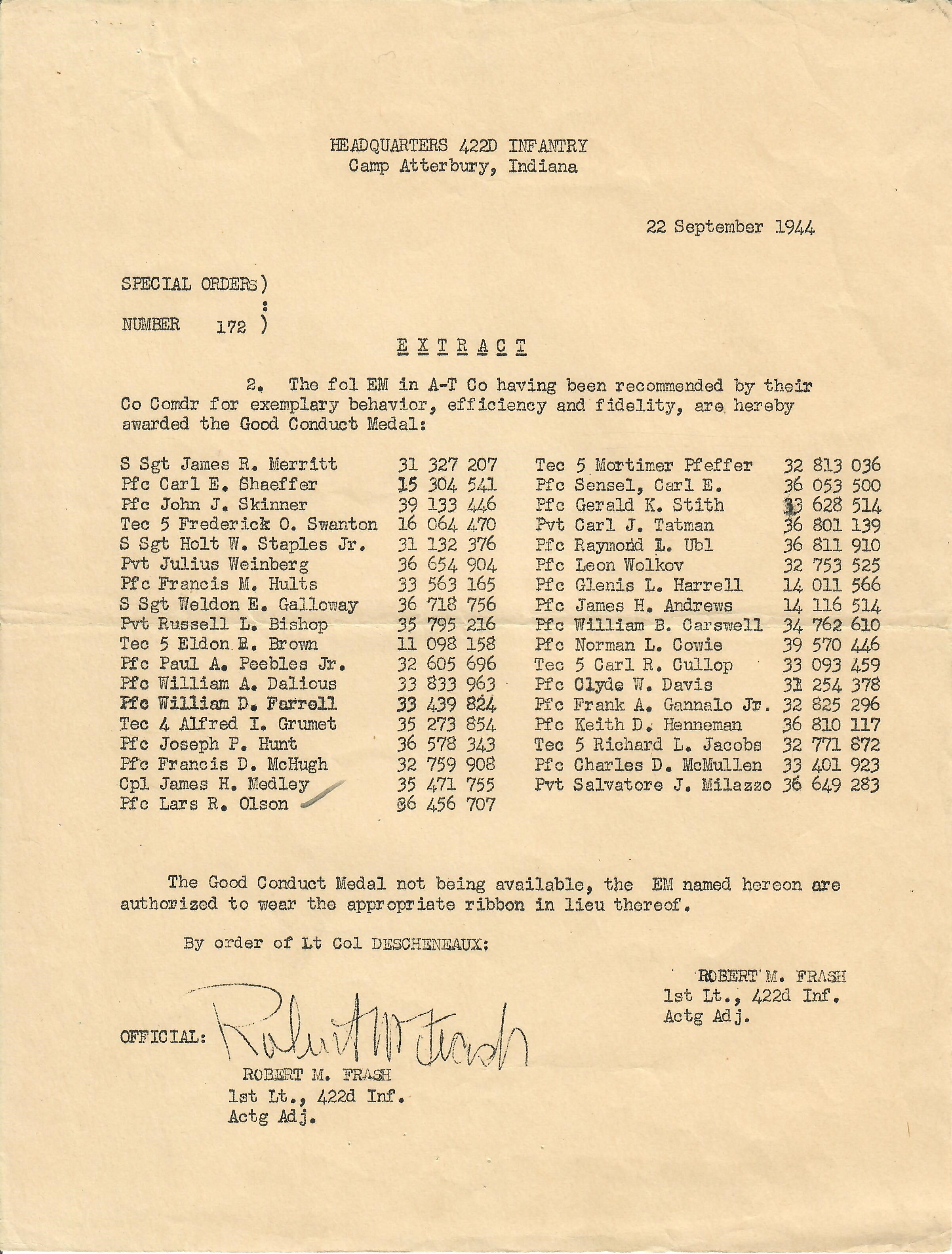 Original U.S. WWII 106th Infantry Division Wounded Prisoner of War Med ...