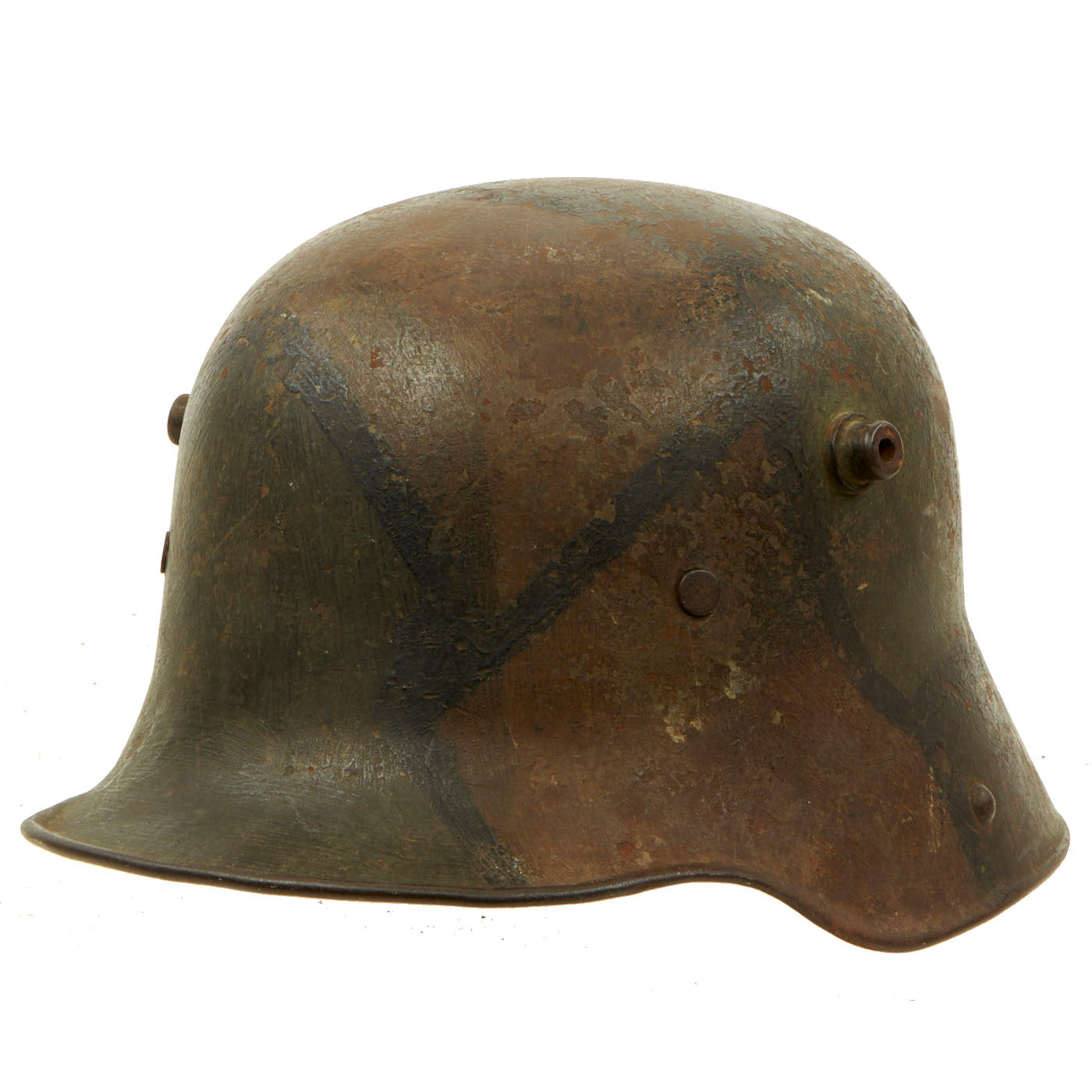 Original German WWI M16 Stahlhelm Helmet with Panel Camouflage Paint a ...