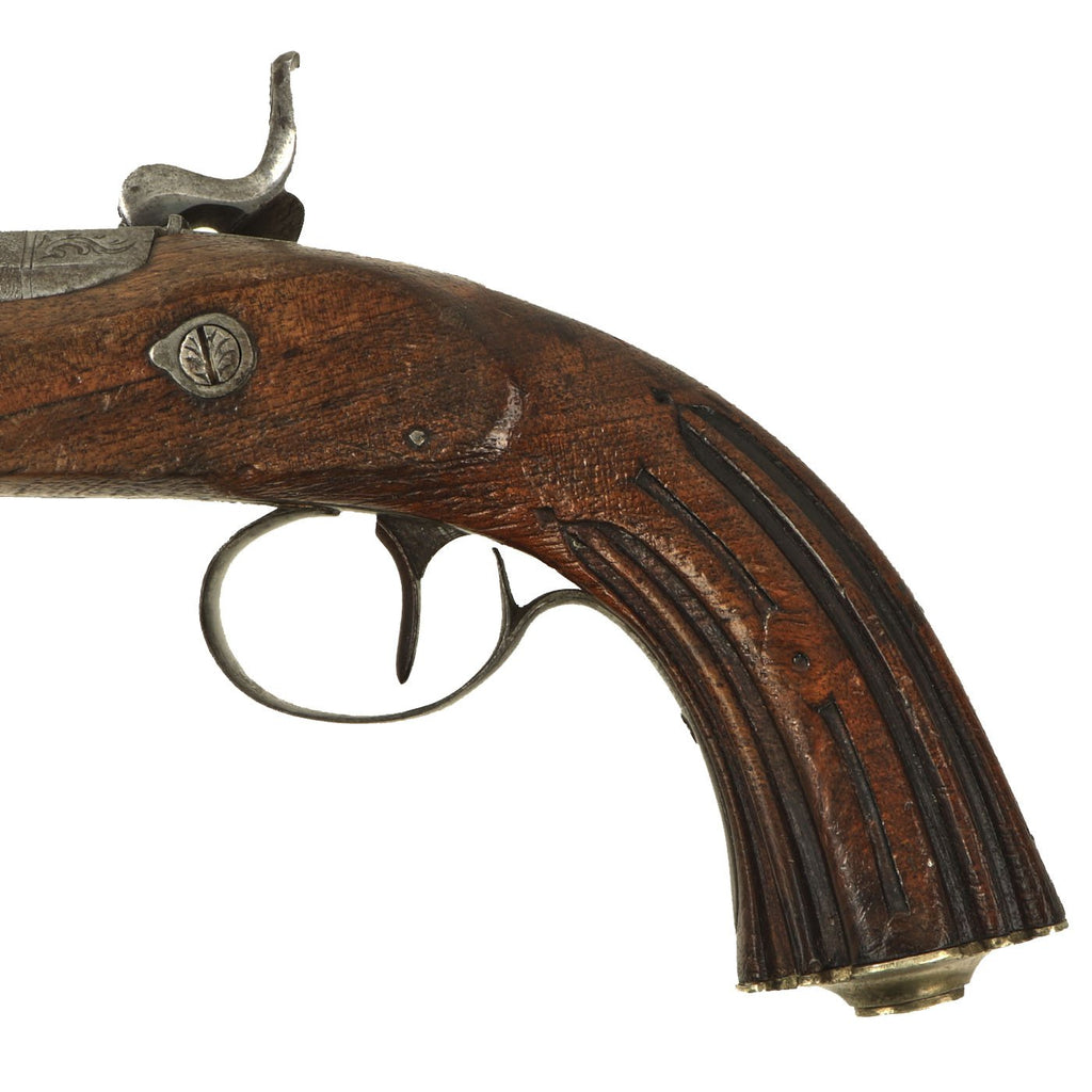 Original French Continental Percussion Pistol with Faux Damascus Barre ...