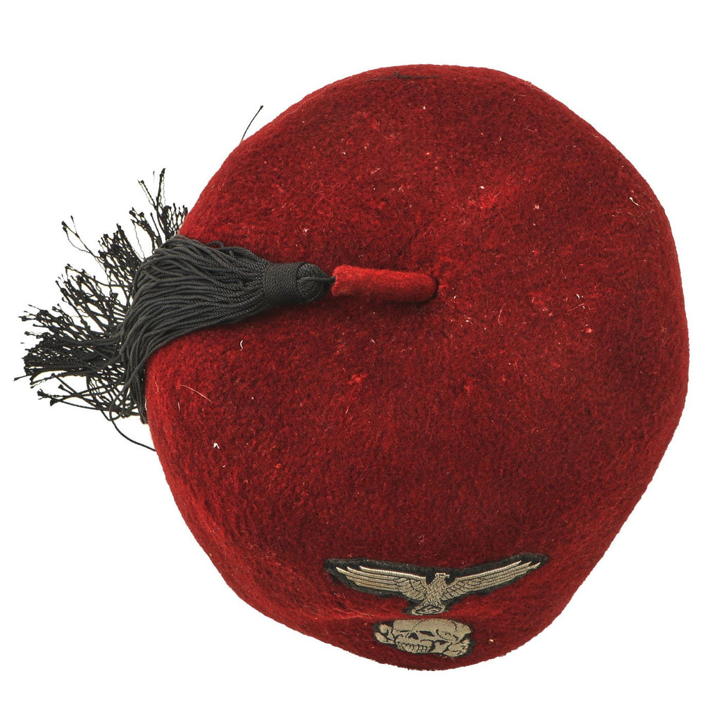 Original German WWII Waffen SS M43 Maroon Parade Fez for Foreign Volun ...