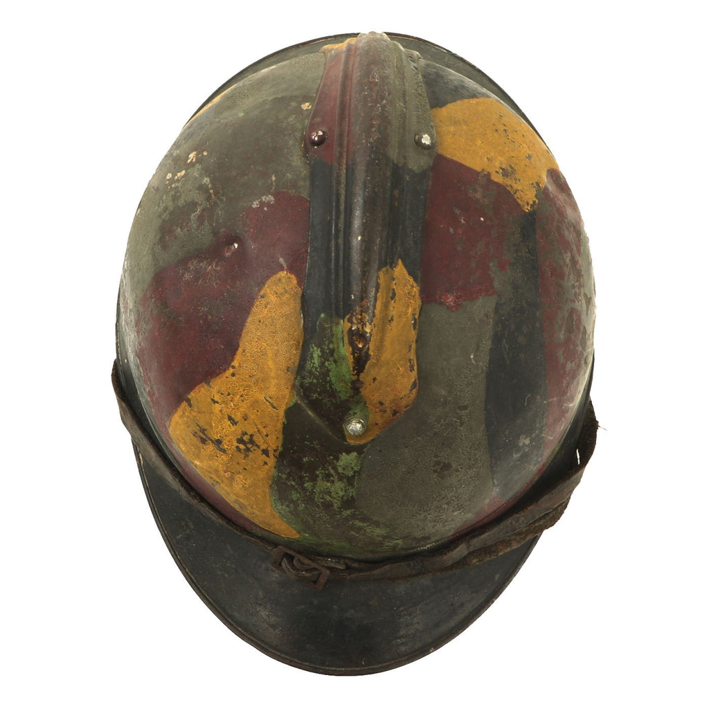Original Italian WWI French Made M1916 Adrian Helmet with Rare Camoufl ...