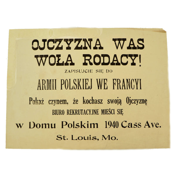 Original Polish Armed Forces in the West WWII American Recruitment Pam ...