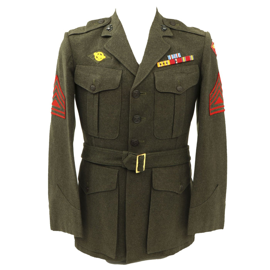 Original U.S. WWII USMC Named 4th Marine Aircraft Wing Uniform - Serge ...