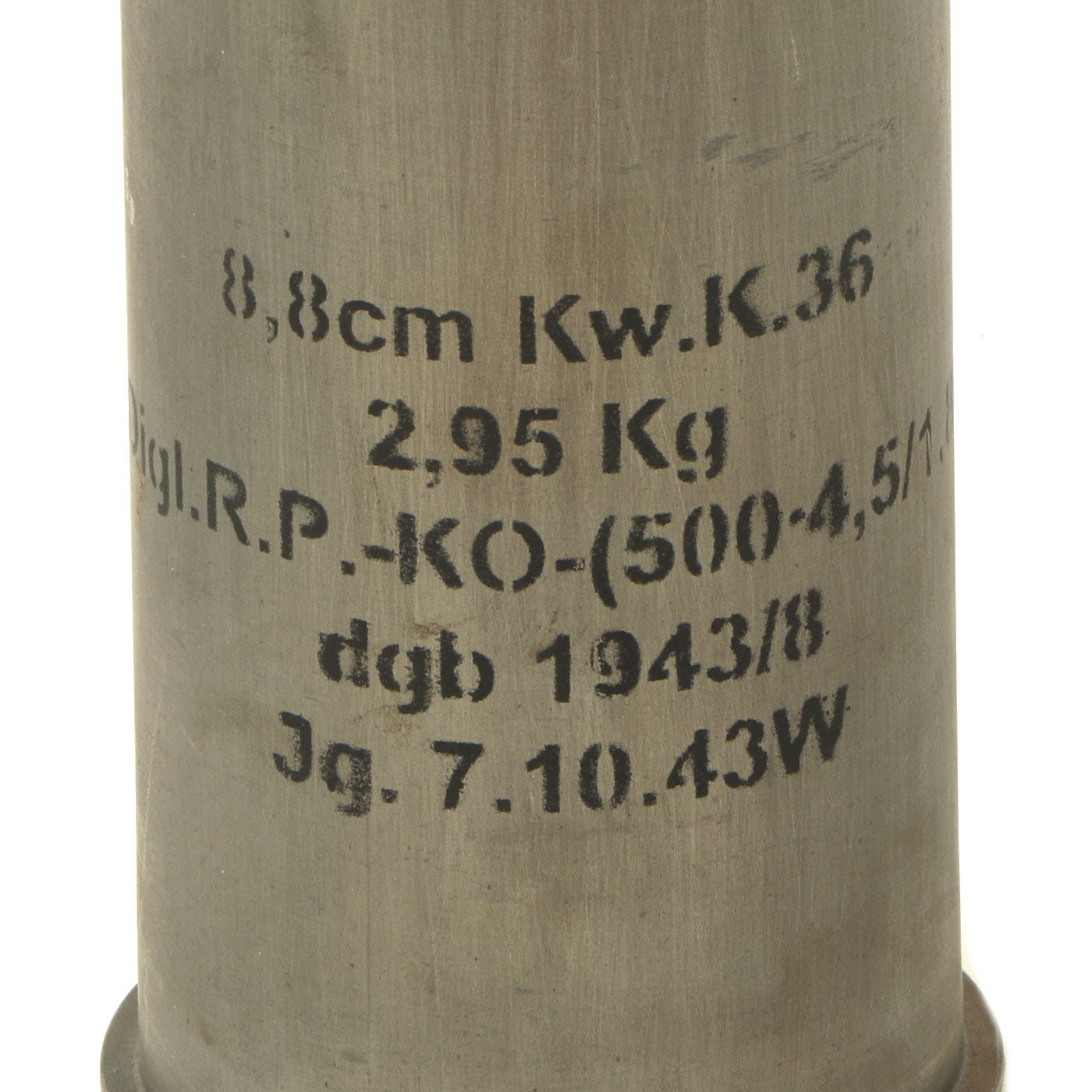 Original German WWII FlaK 88 High Explosive Inert Shell with Steel Cas ...