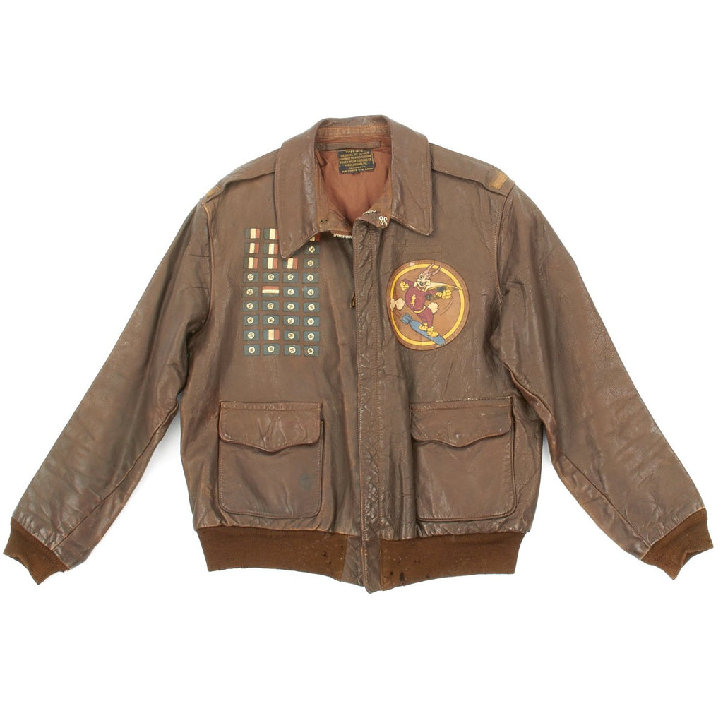 Original U.S. WWII 715th Bomb Squadron Painted A-2 Flight Jacket - 448 – International Military ...