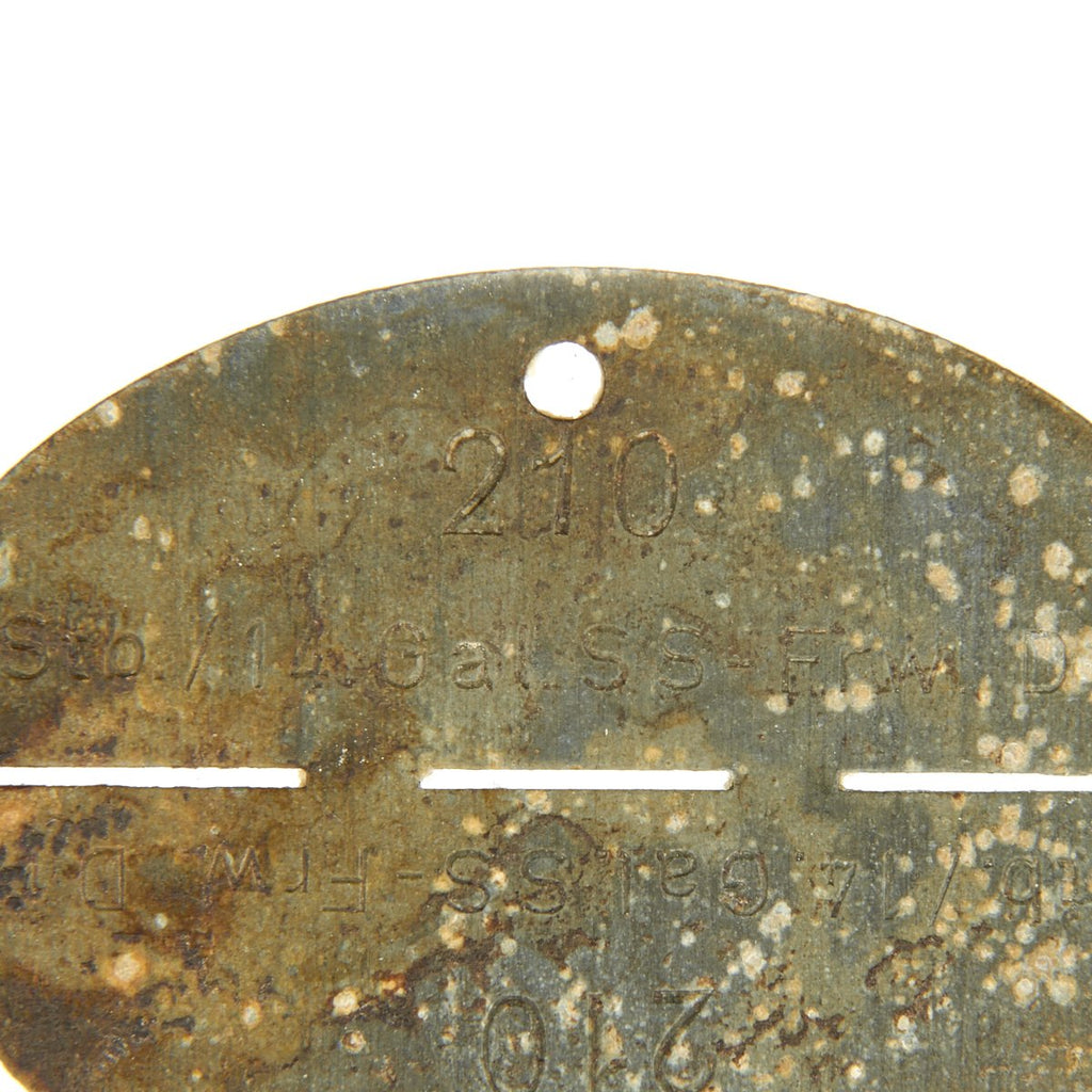 Original German WWII SS Identity Disc Dog Tag - 14th Waffen Grenadier ...