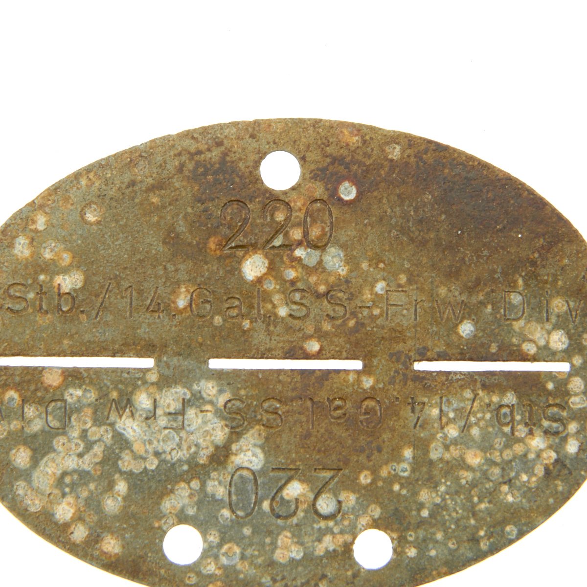 Original German WWII SS Identity Disc Dog Tag - 14th Waffen Grenadier ...
