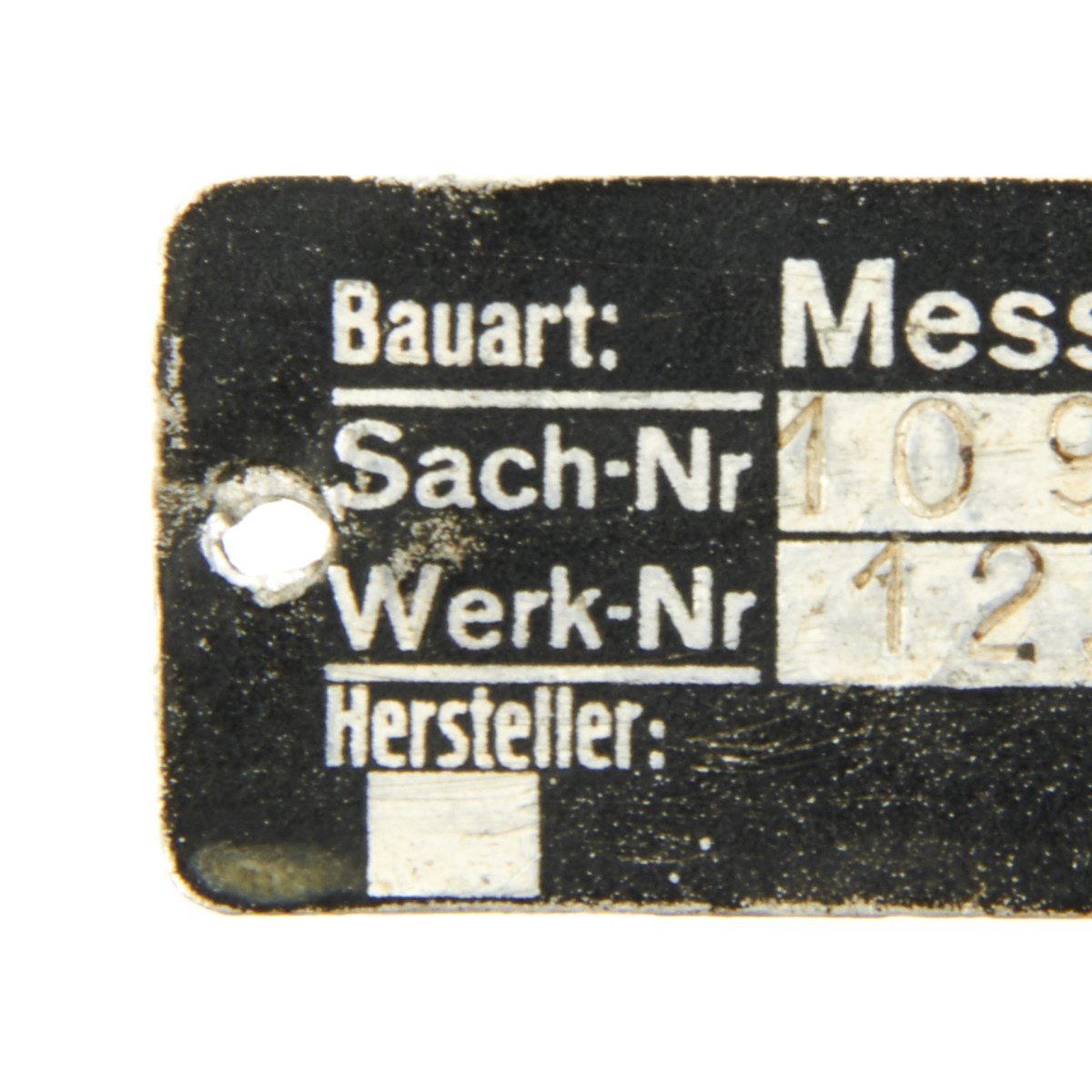 Original German WWII Luftwaffe Messerschmitt Bf 109 Data Plate Me 109 ...