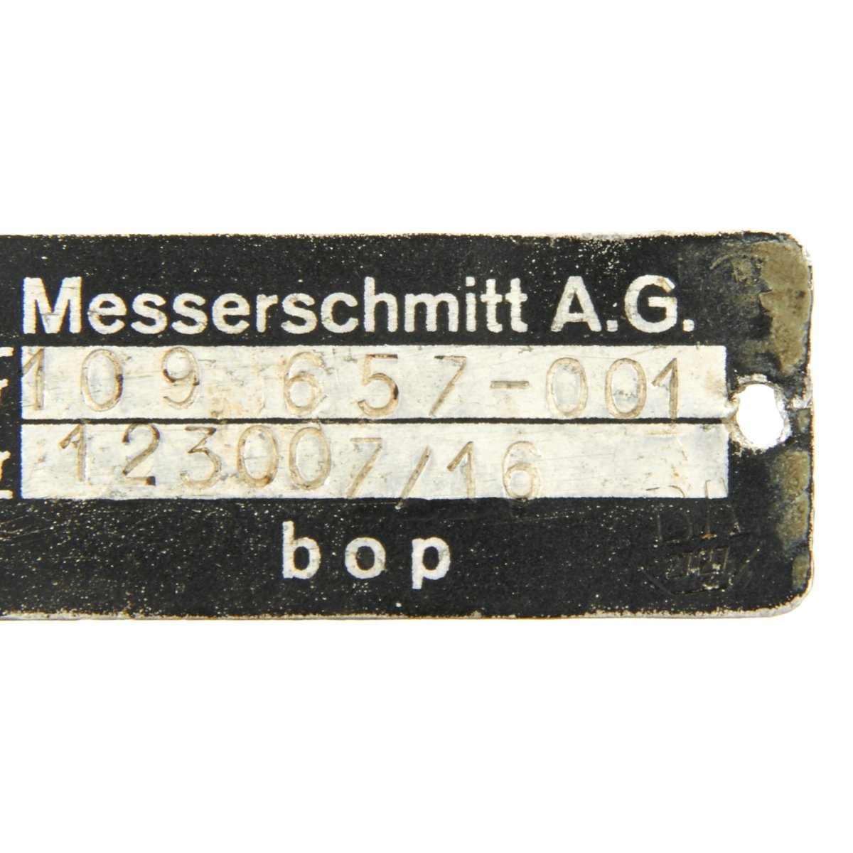 Original German WWII Luftwaffe Messerschmitt Bf 109 Data Plate Me 109 ...